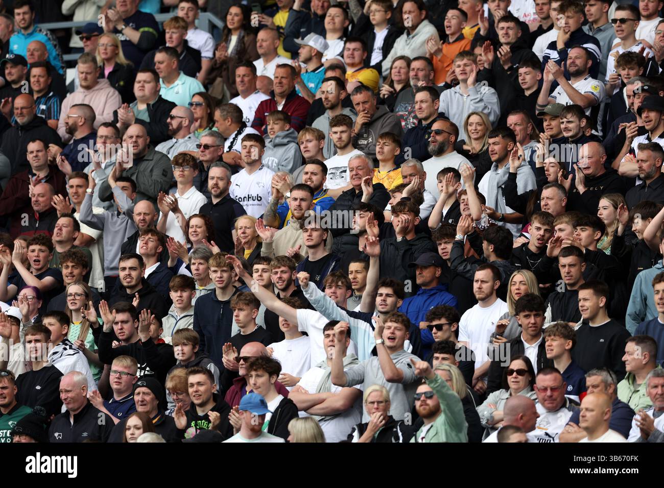 Derby County fans in the stands during the Sky Bet Championship match ...