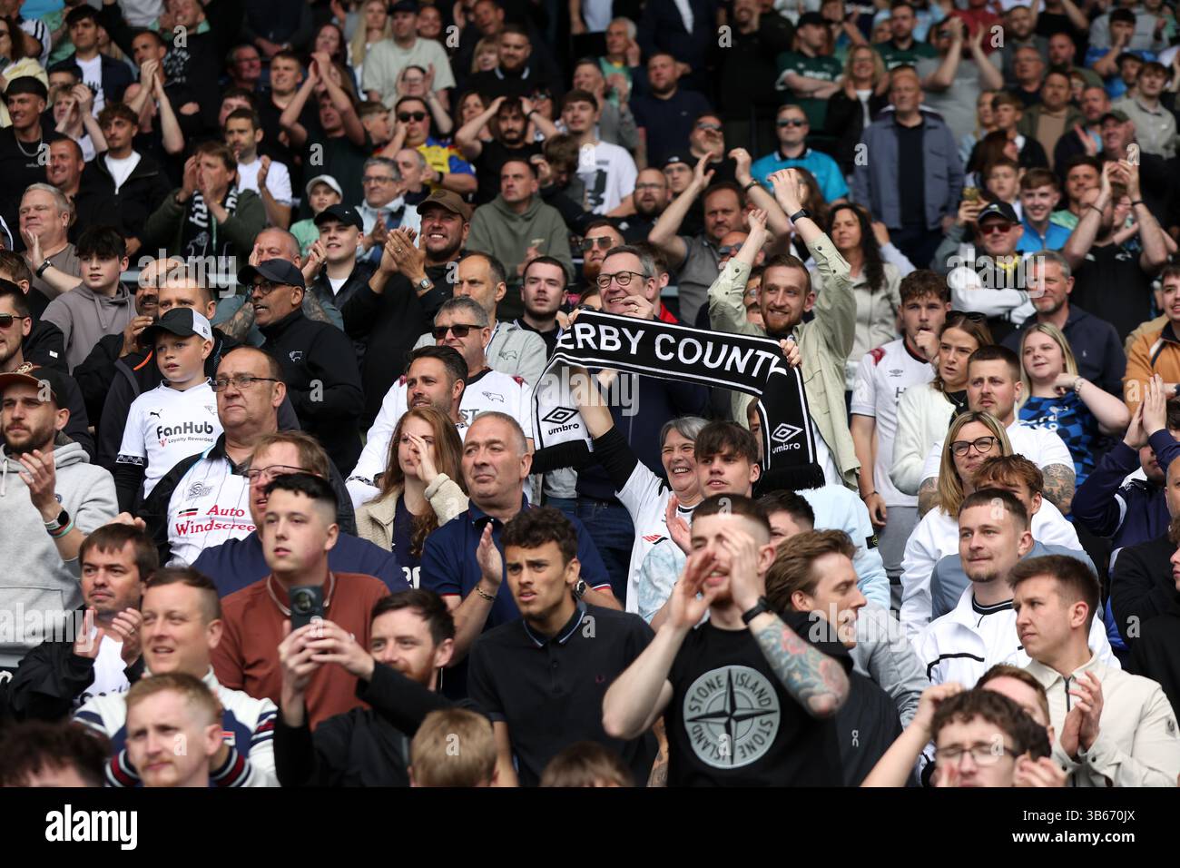Derby County fans in the stands during the Sky Bet Championship match ...