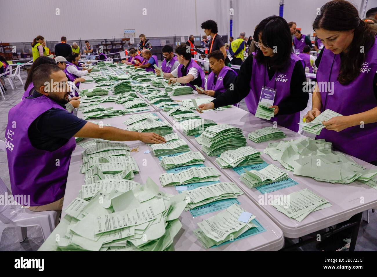 Melbourne, Australia. 03rd May, 2025. Officials count ballots after ...