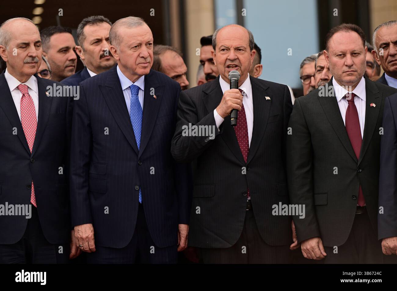 Turkish President Recep Tayyip Erdogan, center left, and Turkish ...