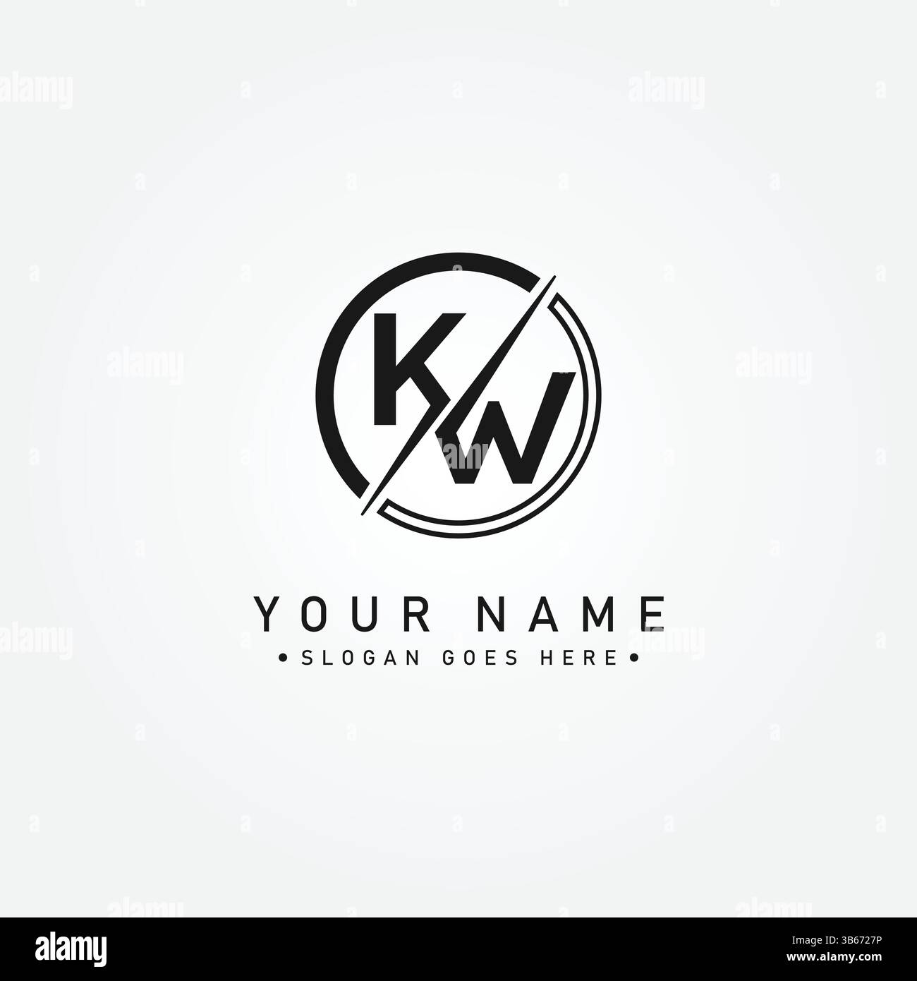 Vector Template for Initial Letter KW Logo - Elegant Monogram Logo for ...