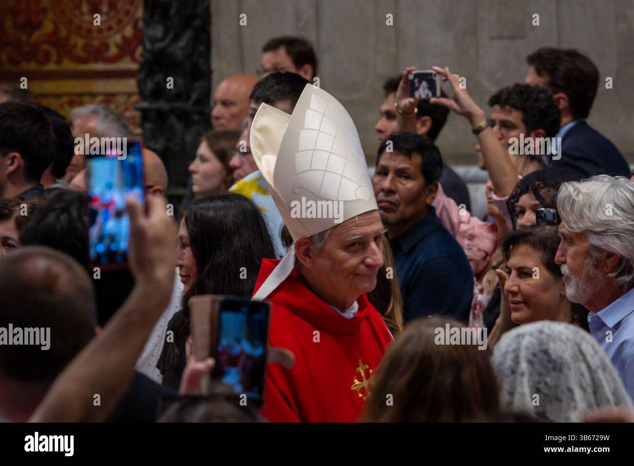 Vatican City - April 30, 2025: Cardinals attend Mass in the Papal Chapel on the fifth day of the ...