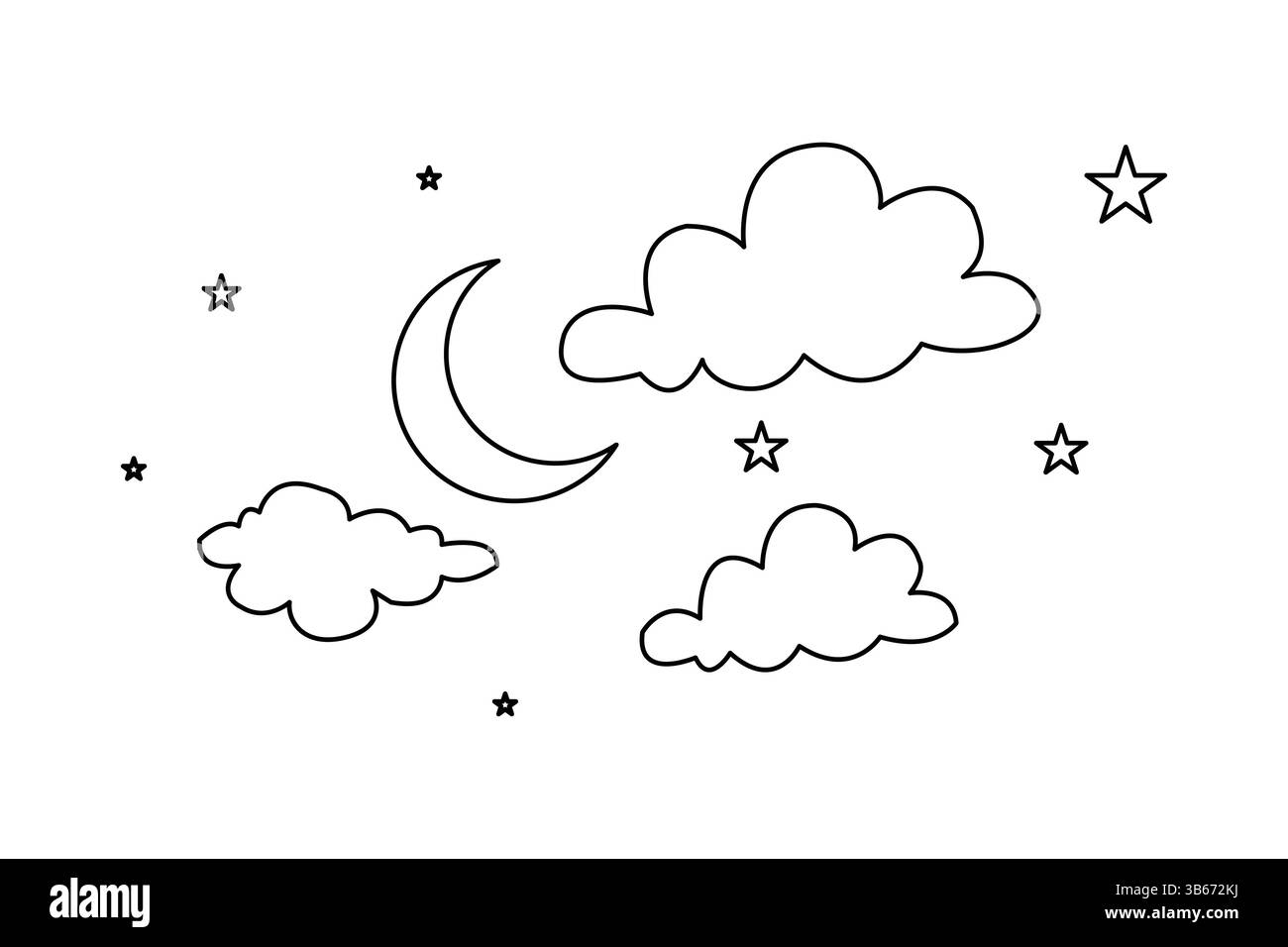 Moon symbol continuous one line drawing isolated of outline vector ...