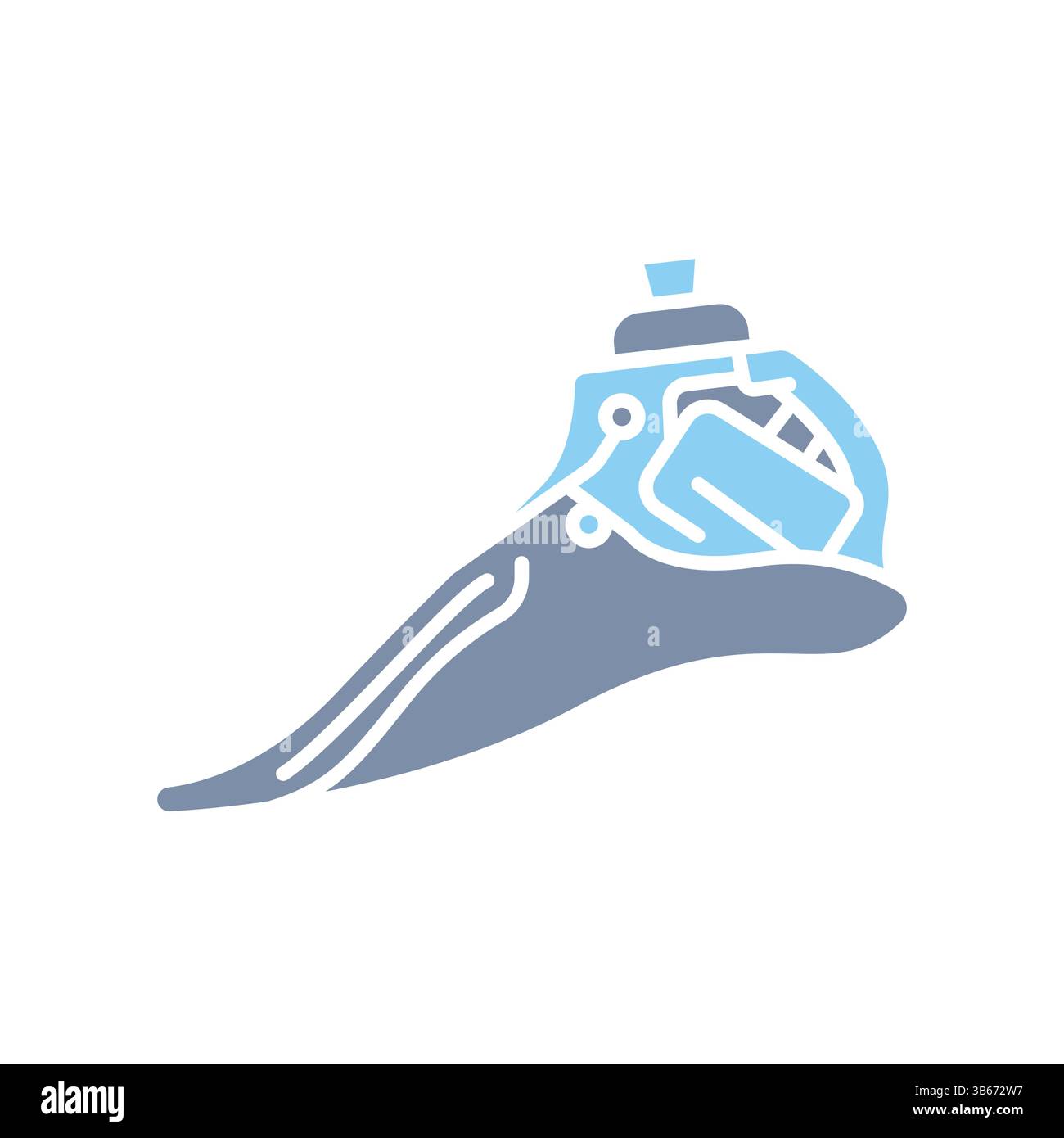 thermoplastic foot prosthesis color flat icon for digital and print ...