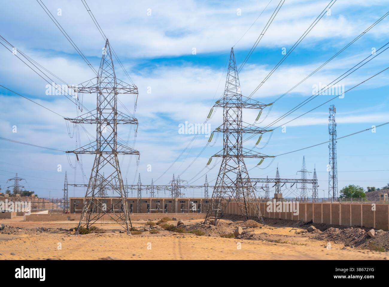 A vast desert landscape near Aswan High Dam, Egypt, featuring numerous ...