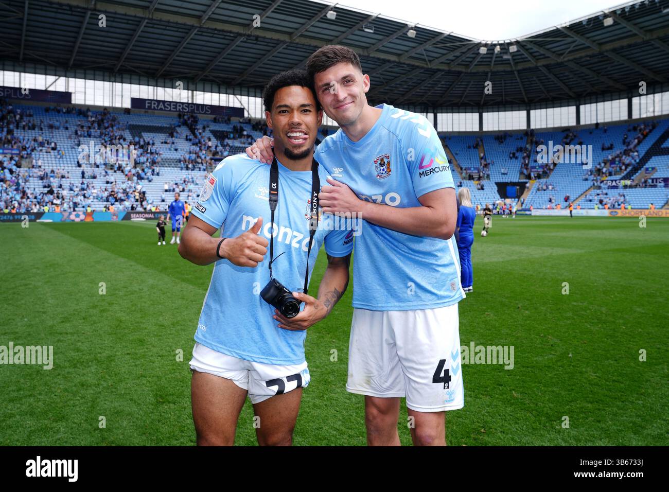 Coventry City's Milan van Ewijk (left) and Bobby Thomas after the Sky ...