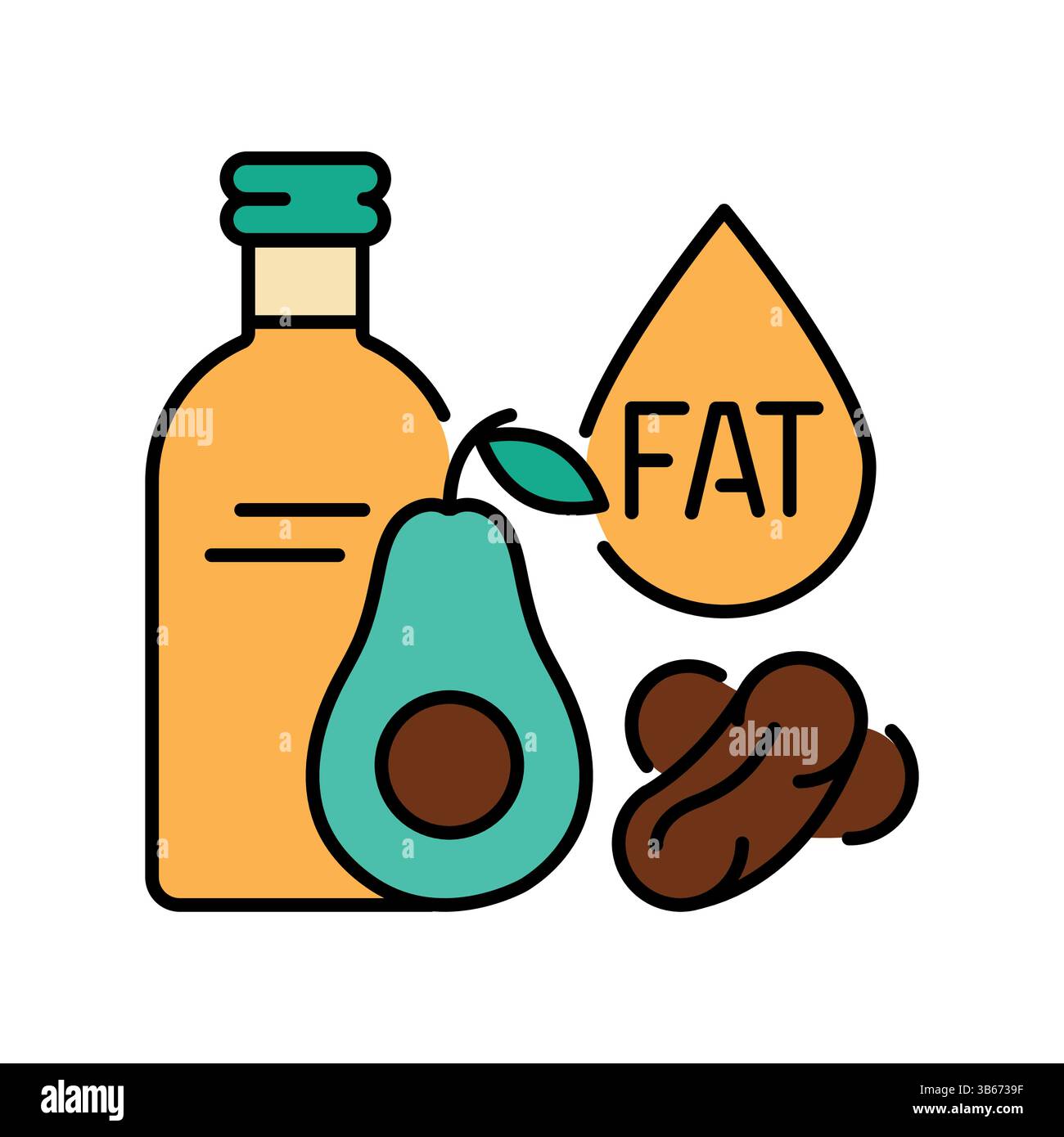 Fats color line icon for digital and print projects. Minimal clean ...