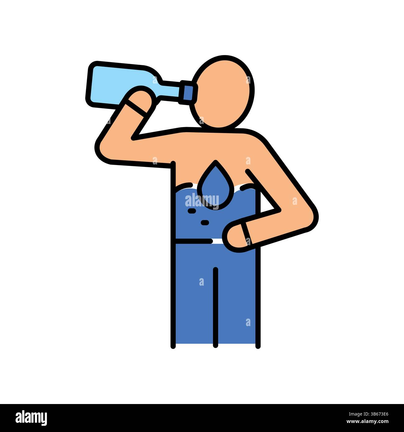 Hydration color line icon for digital and print projects. Minimal clean ...