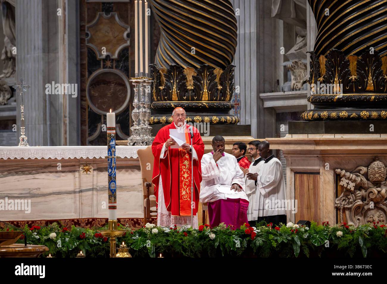 Mass on the fifth day of the Novendiali, presided over by Cardinal ...