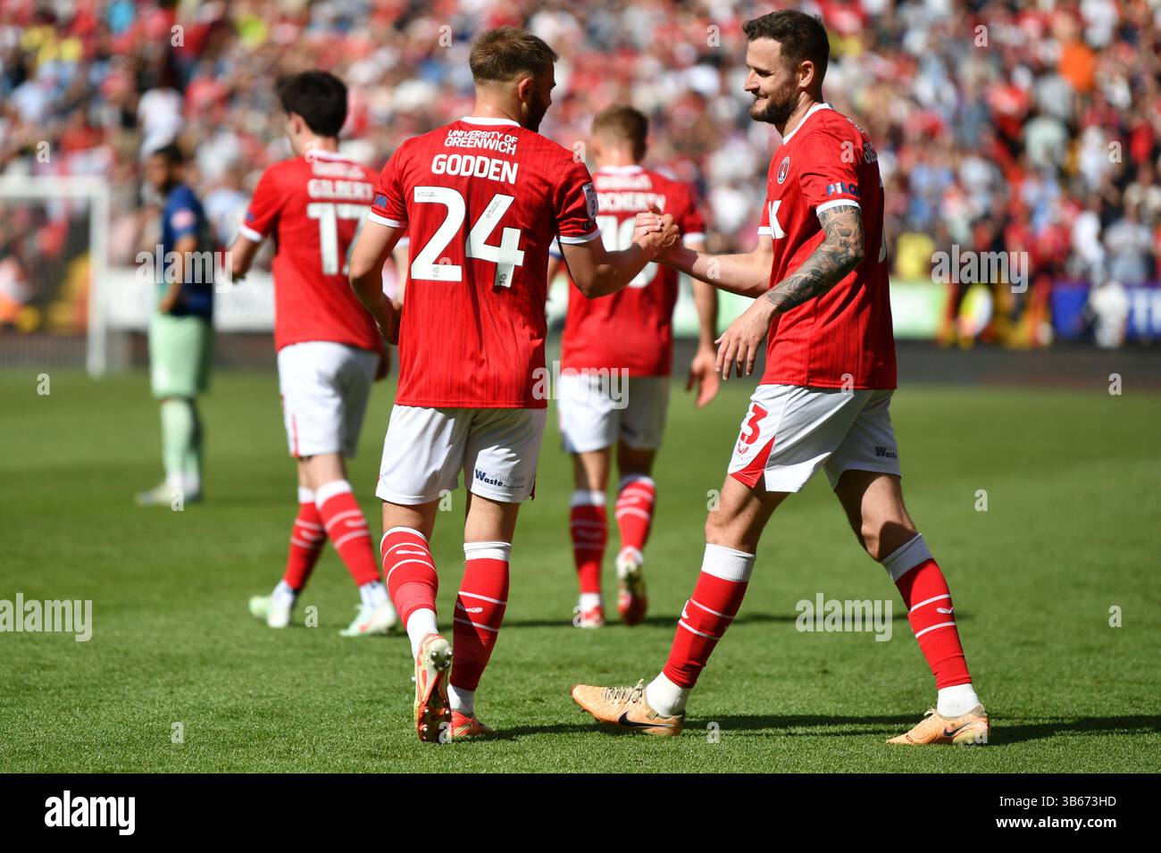 London, England. 3rd May 2025. Matty Godden celebrates with Macauley ...