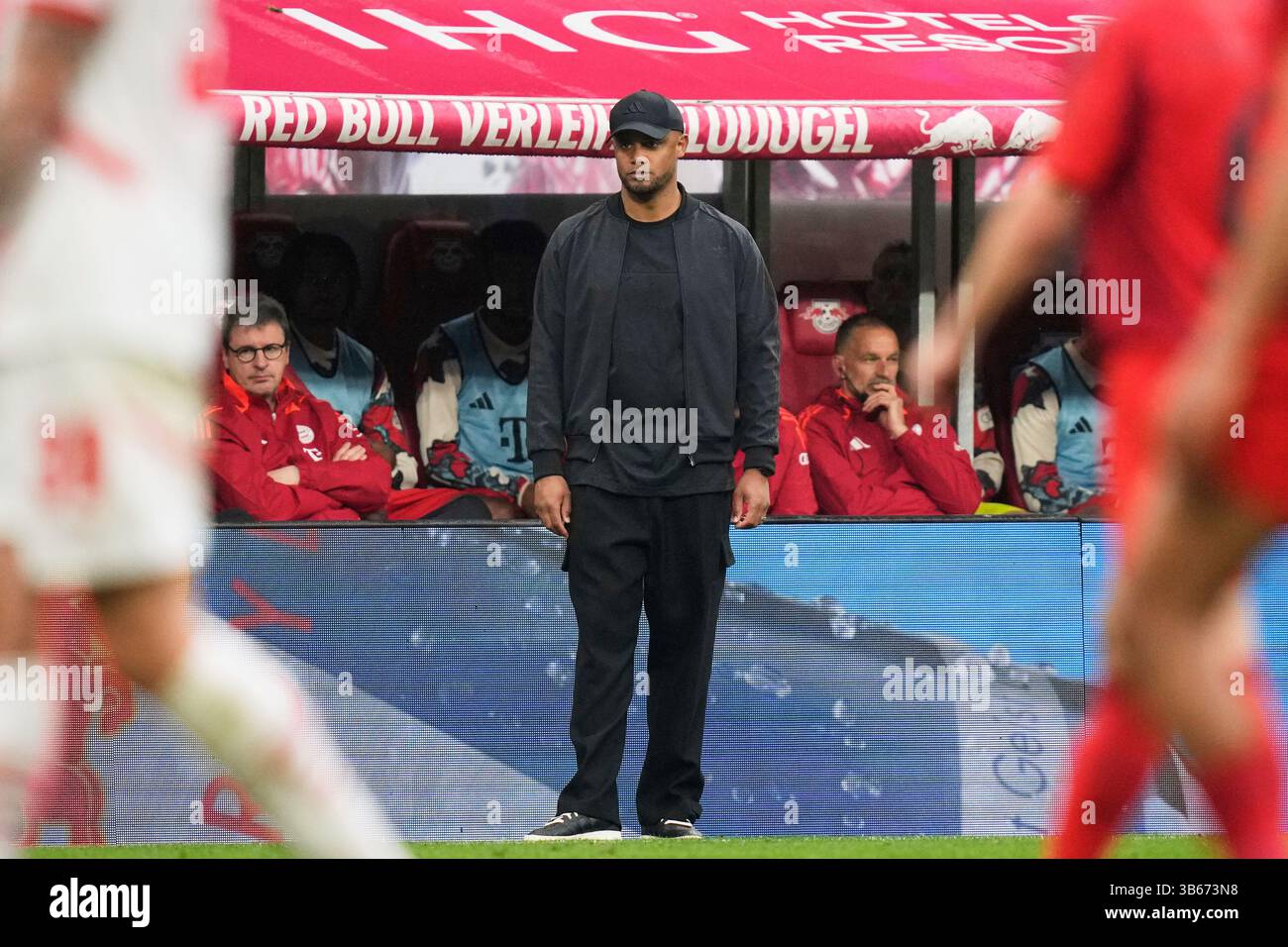 Bayern's head coach Vincent Kompany stands by the touchline during the ...