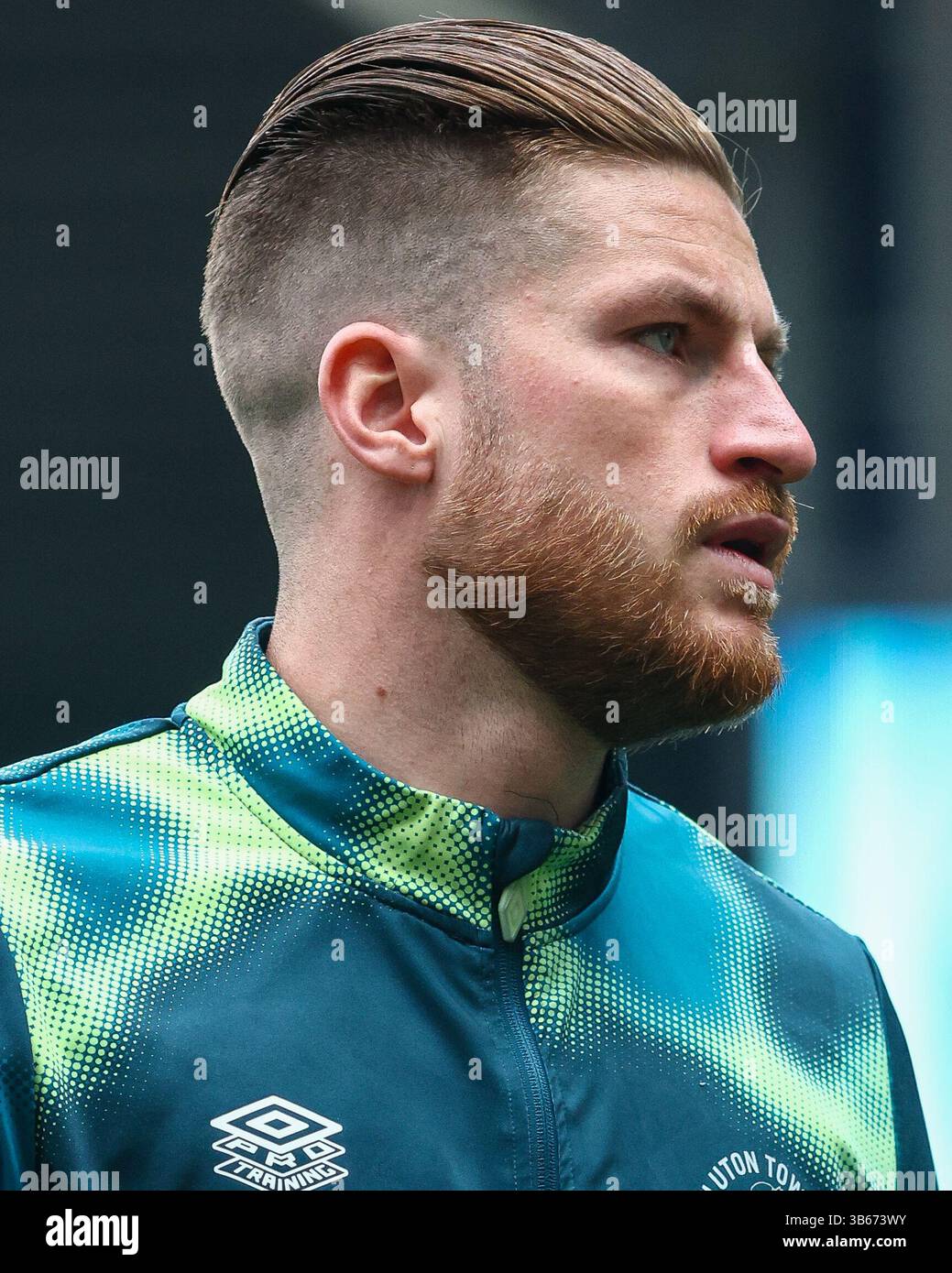 #16, Reece Burke of Luton Town at warm up during the Sky Bet ...
