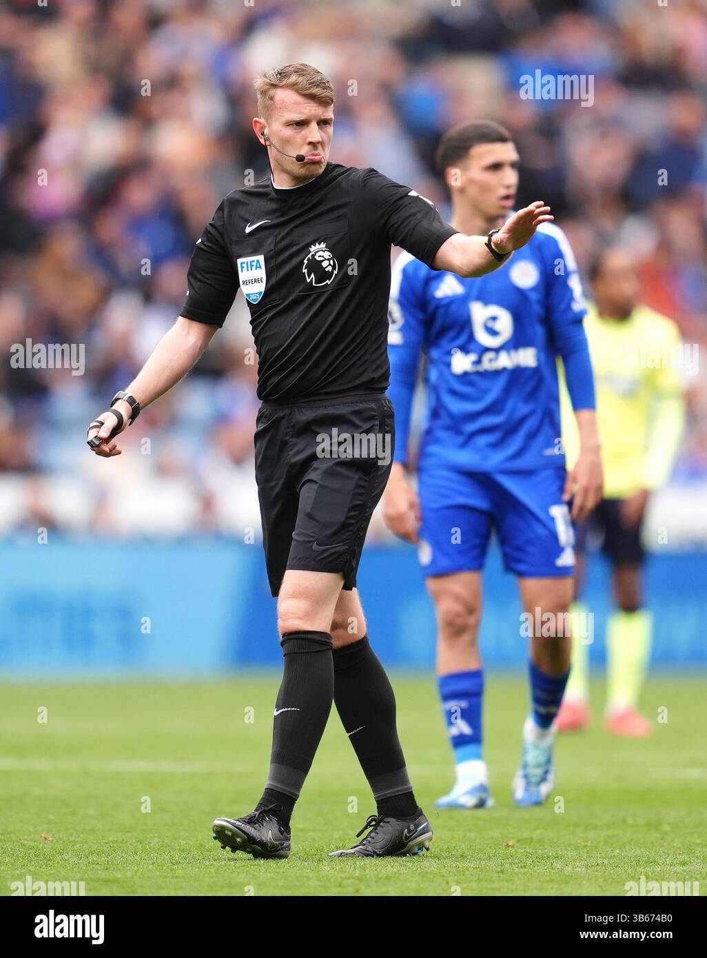 Referee Sam Barratt, who replaced the injured David Webb, during the ...