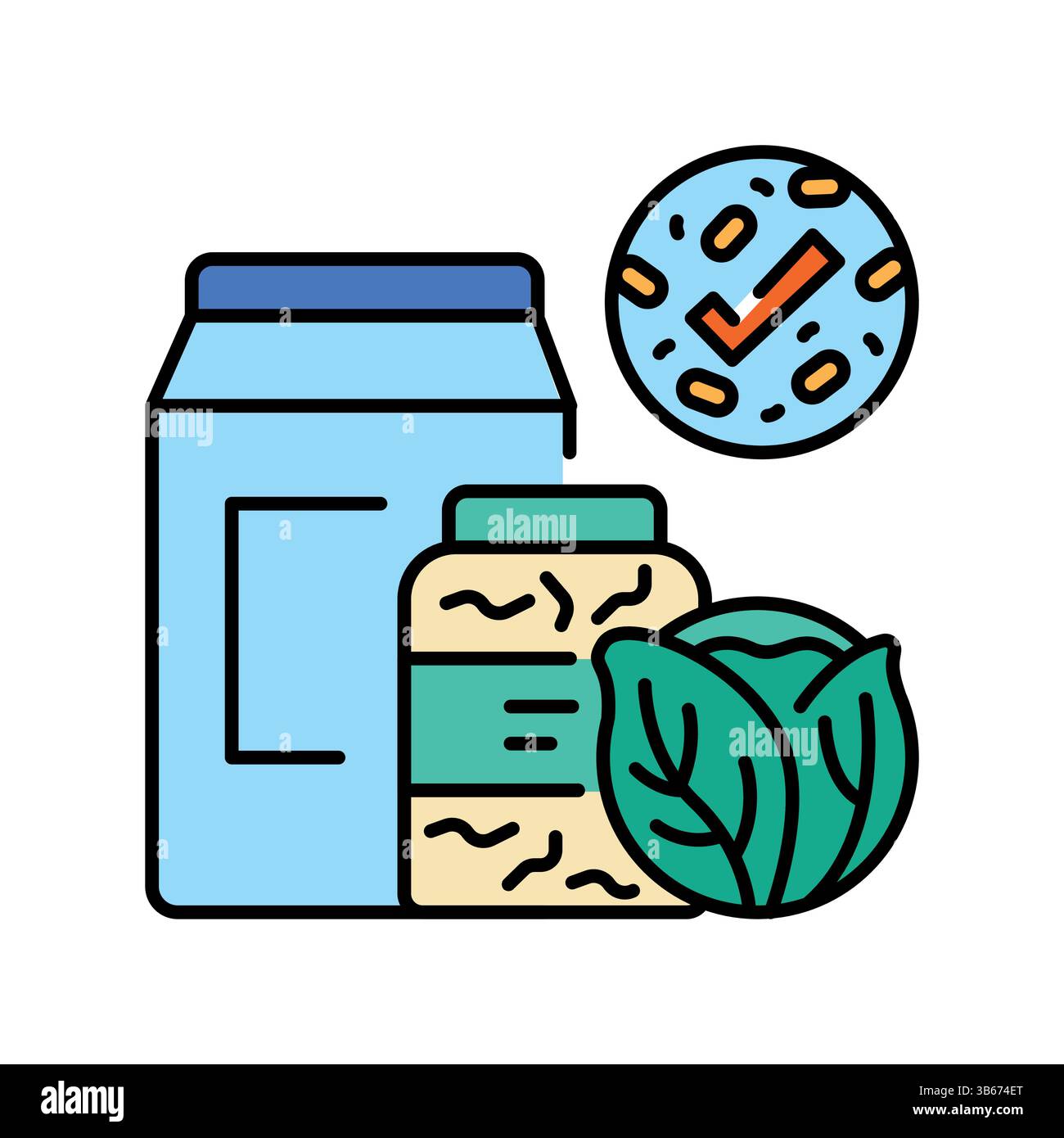 probiotics color line icon for digital and print projects. Minimal ...