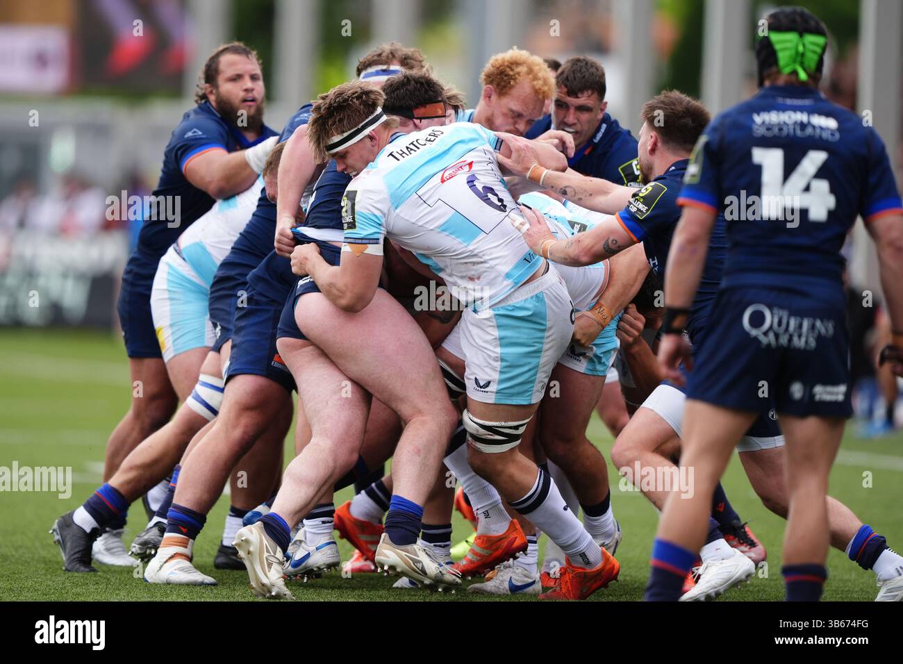 during the EPCR Challenge Cup semi final match at the Hive Stadium ...