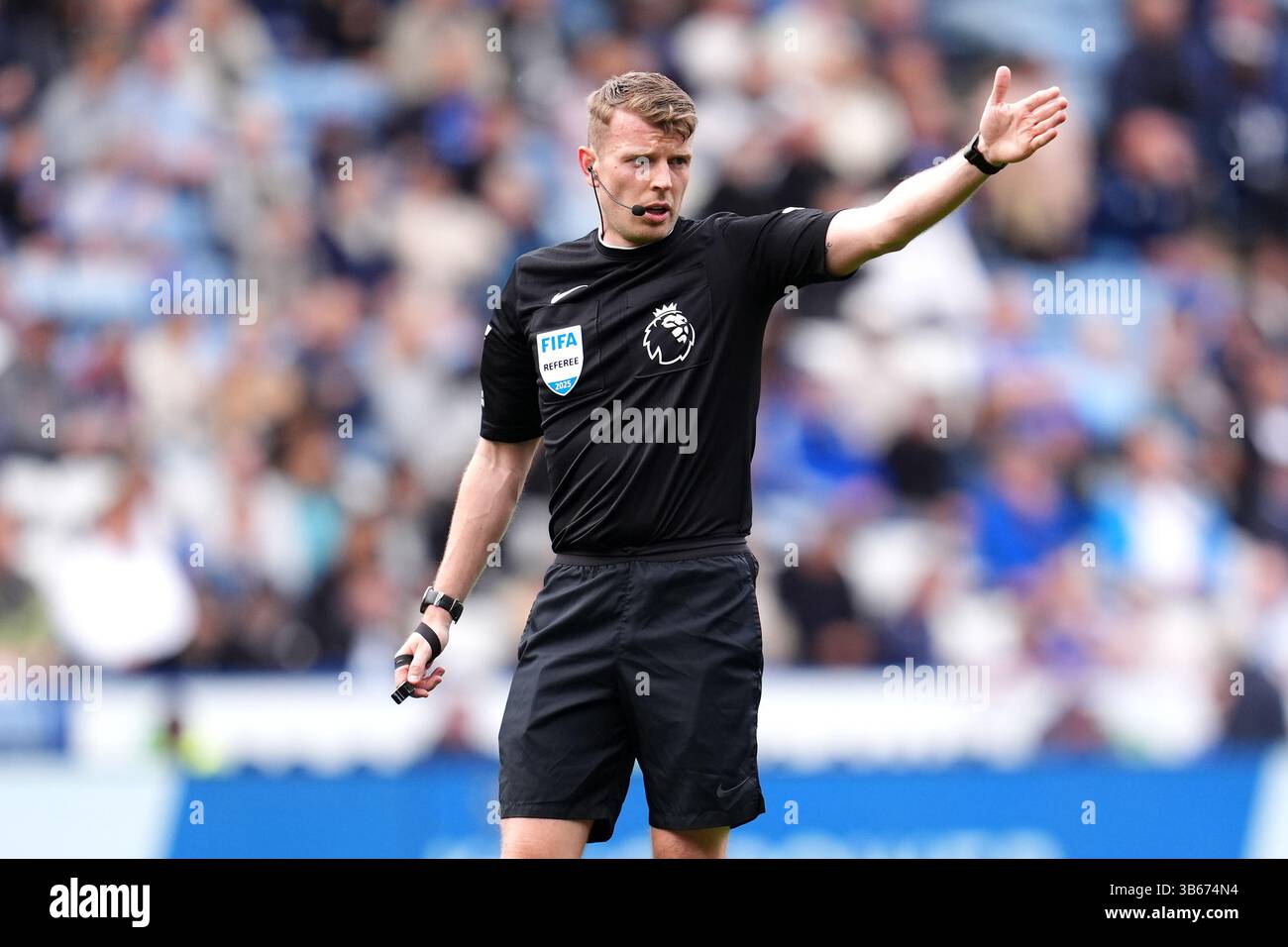 Referee Sam Barratt, who replaced the injured David Webb, during the ...