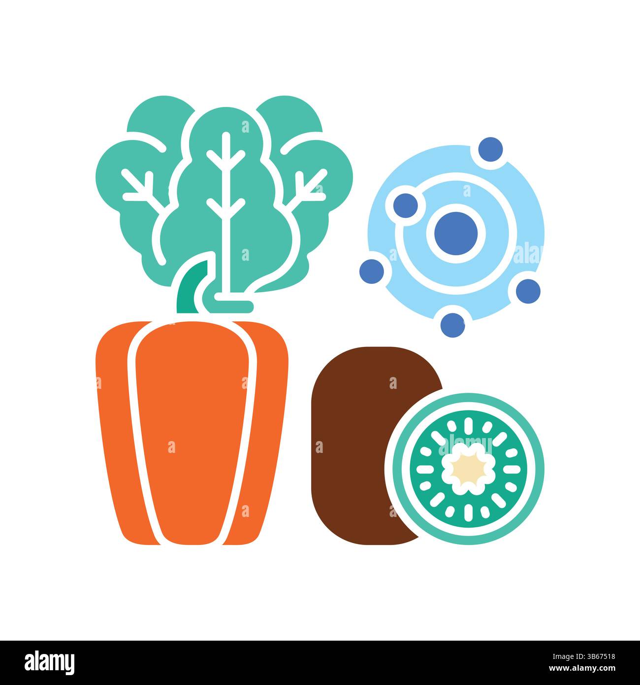 Antioxidants color line icon for digital and print projects. Minimal ...