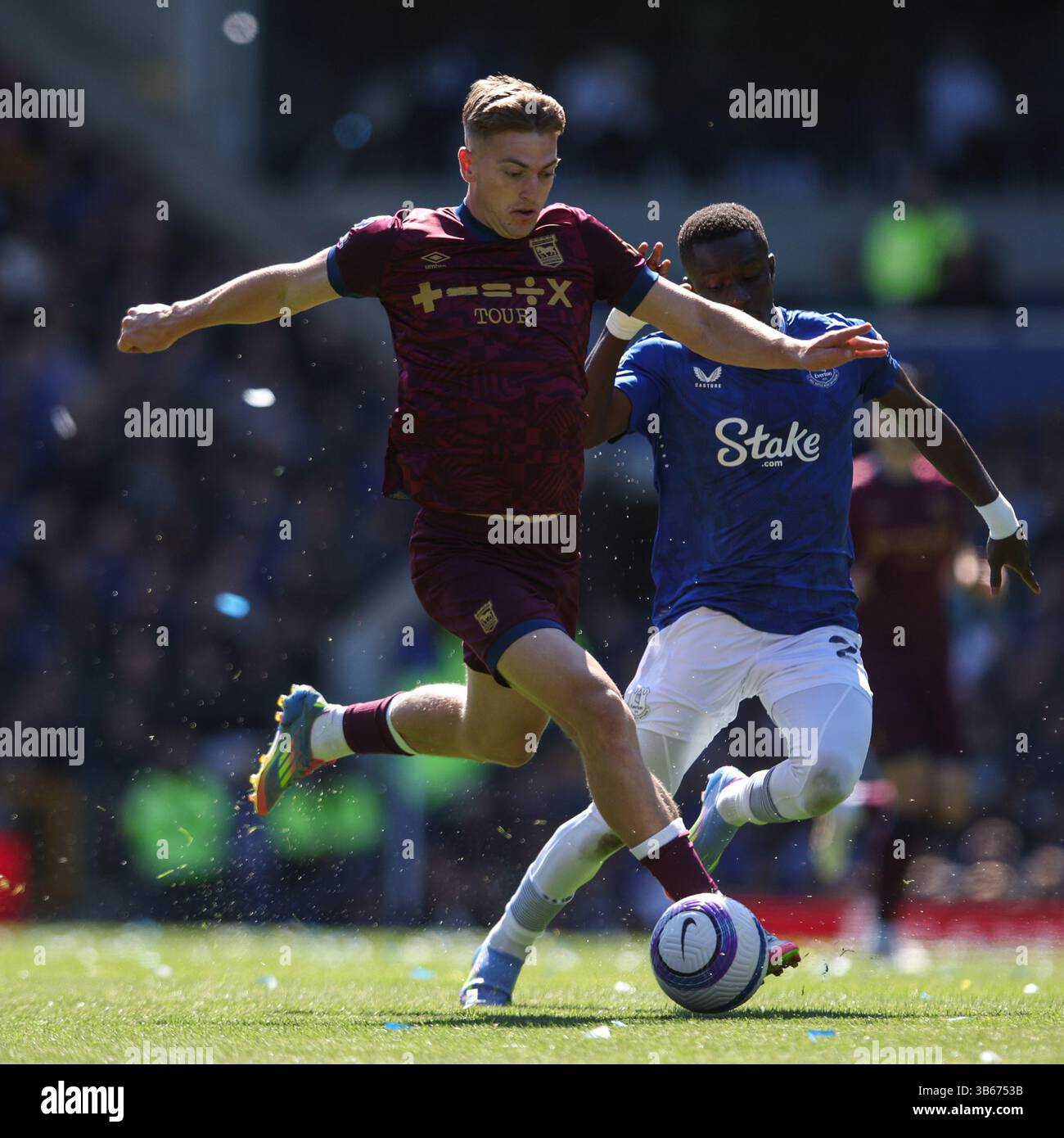 LIVERPOOL, UK - 3rd May 2025: Liam Delap of Ipswich Town in action ...