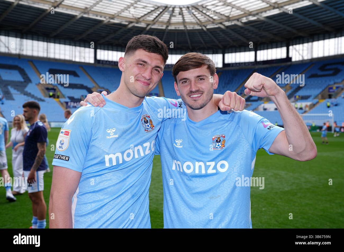 Coventry City's Bobby Thomas (left) and Liam Kitching after the Sky Bet ...