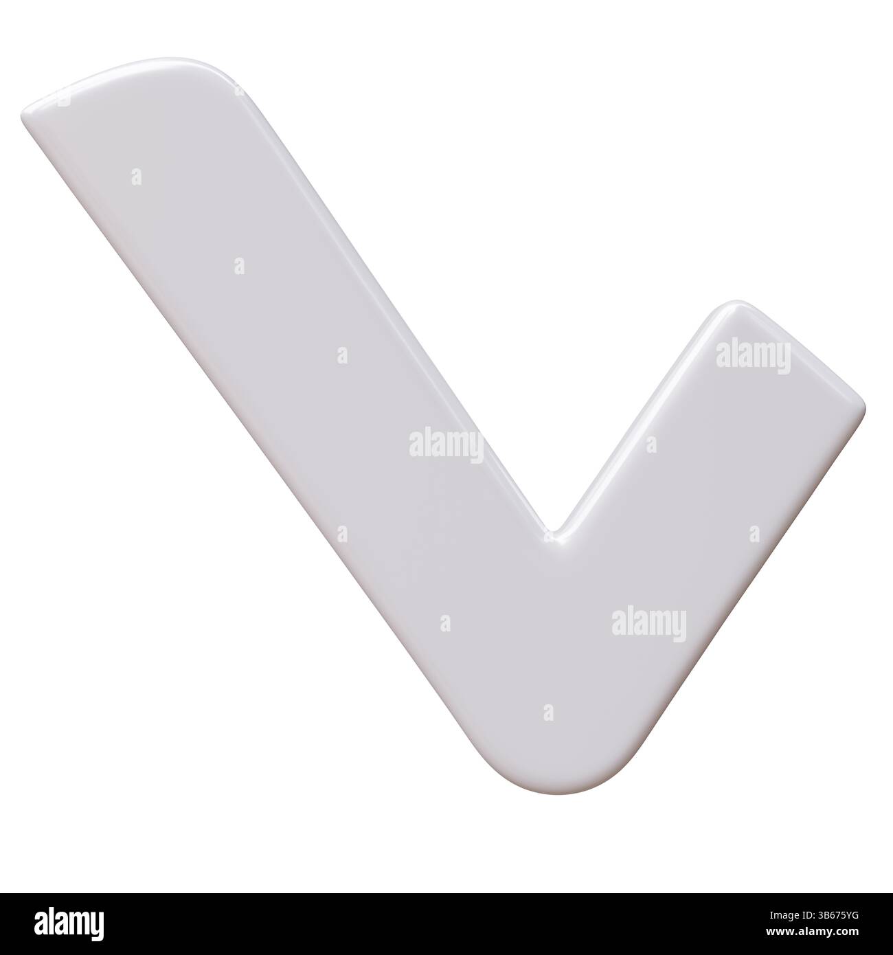 Check mark isolated on white. Cartoon style icon, 3d render Stock Photo ...