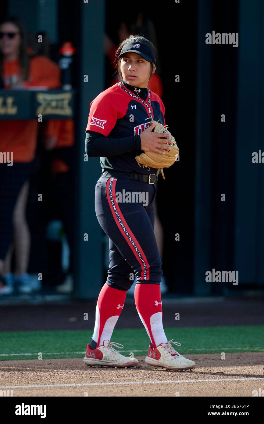 Utah Utes third baseman Kayla Lyon (64) during practice before an NCAA ...