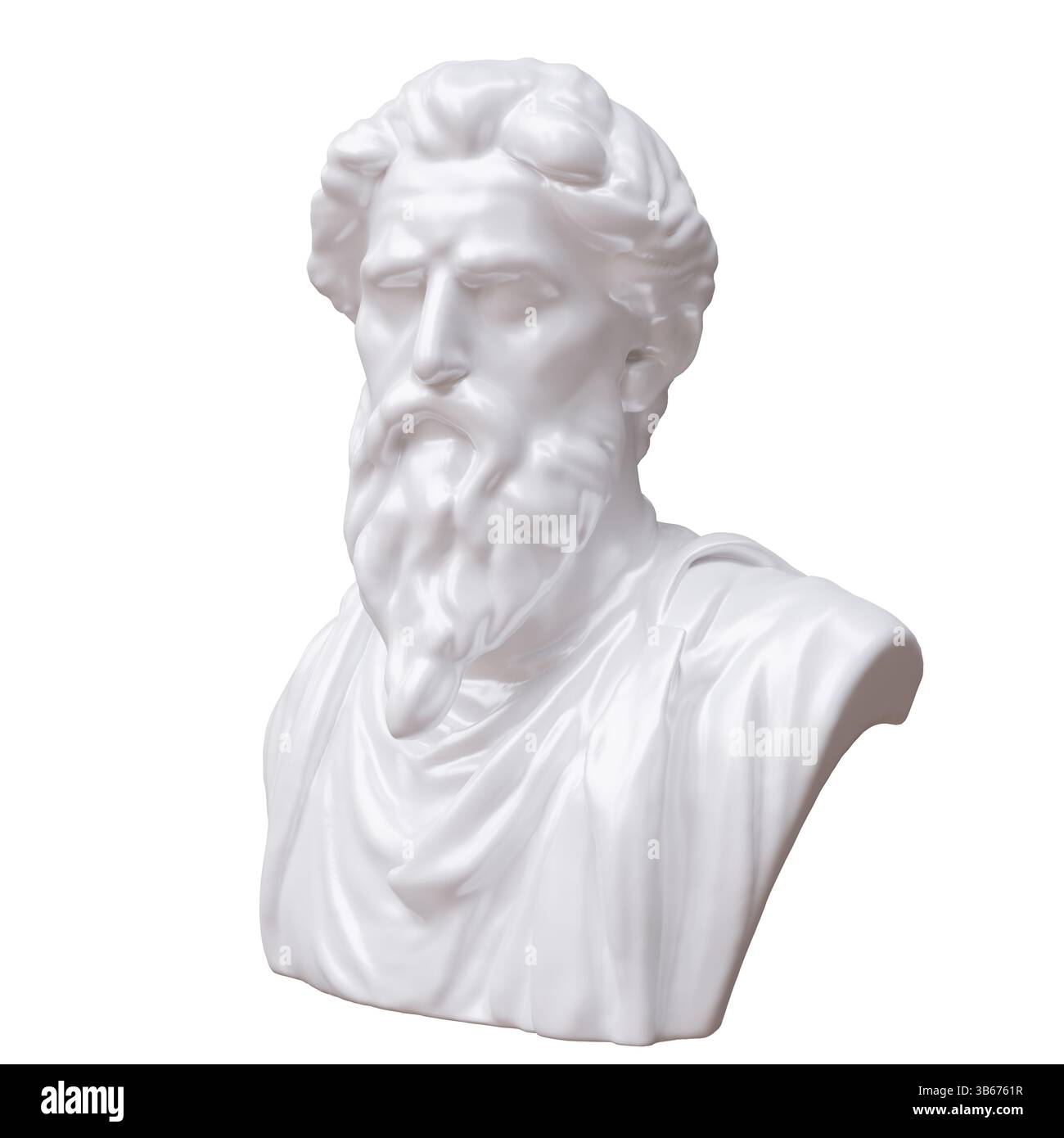 Marble statue of a man isolated on white. Ancient greek sculpture male ...