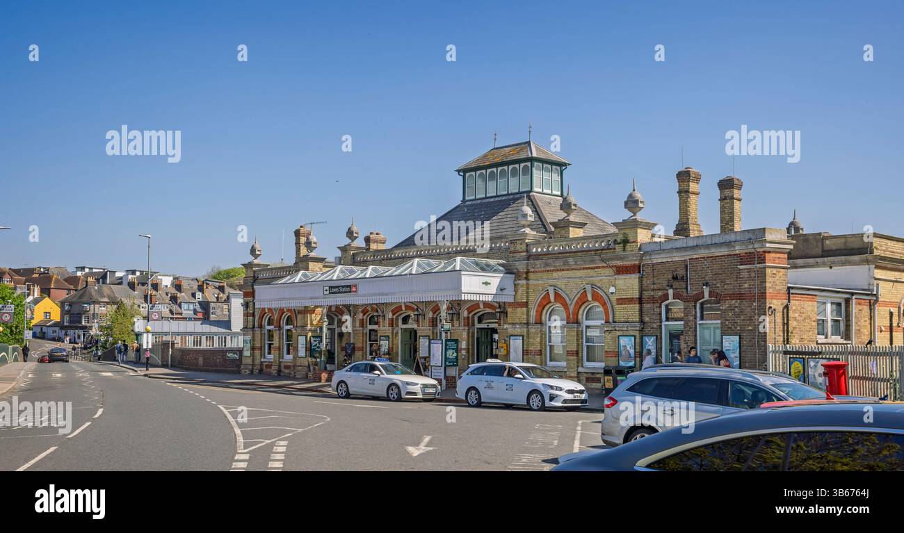 Lewes railway station on Station Road, Lewes, Sussex, UK on 29 April ...