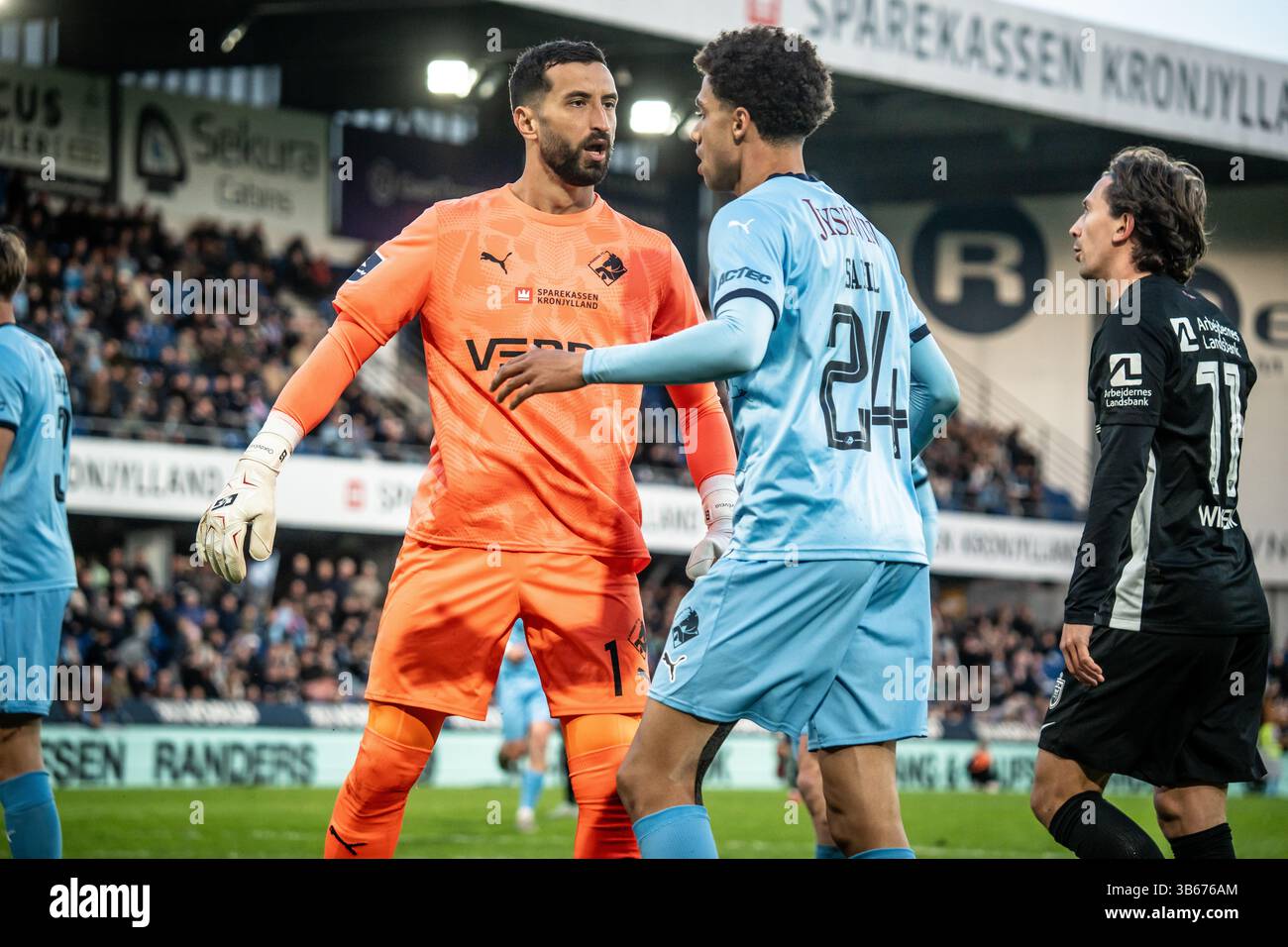 Randers, Denmark. 02nd May, 2025. Goalkeeper Paul Izzo (1) of Randers ...