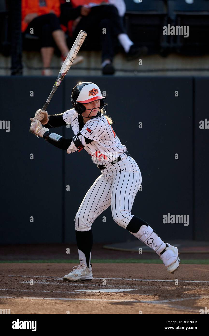 Oklahoma State Cowgirls Rosie Davis (26) bats during an NCAA softball ...