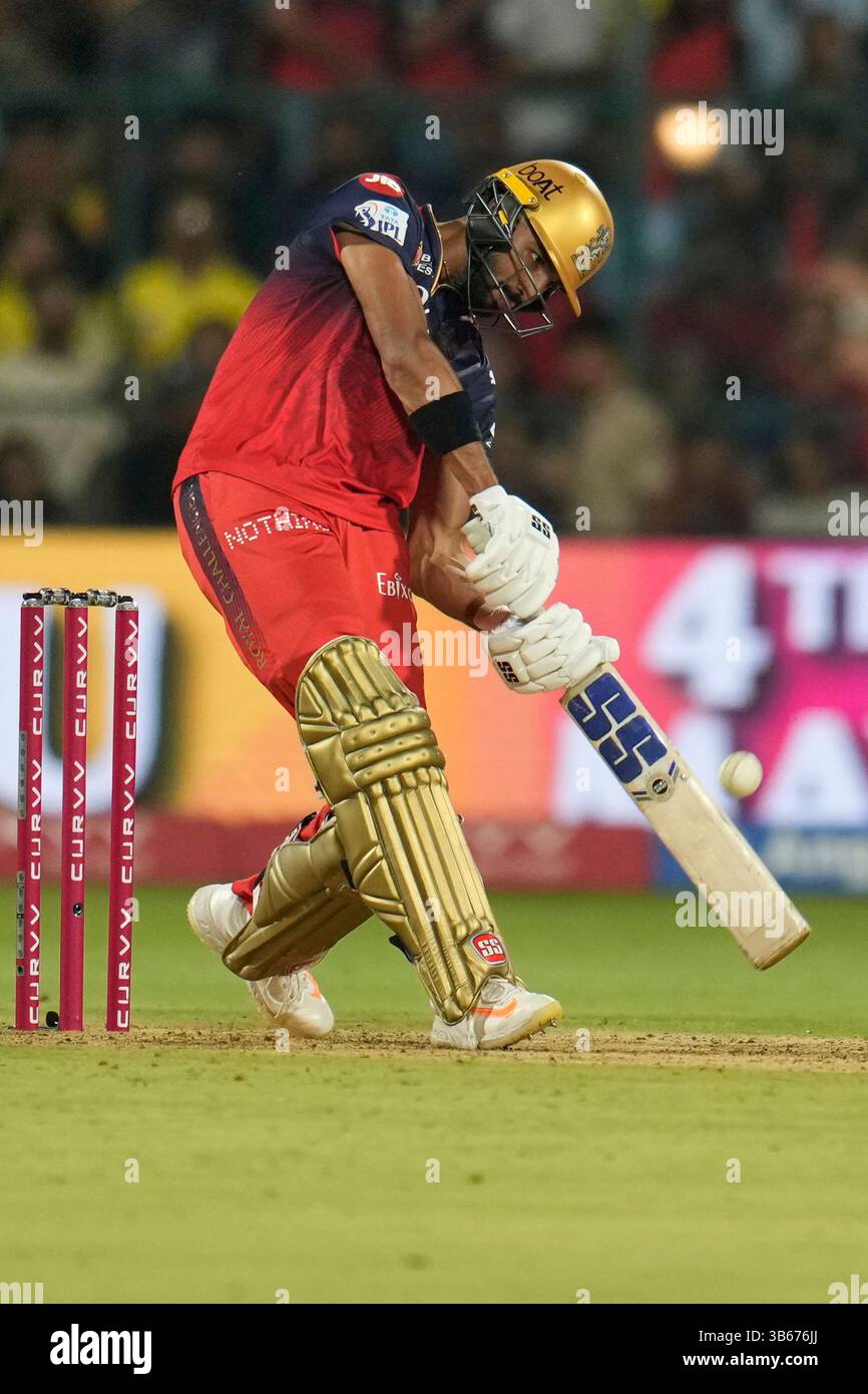 Royal Challengers Bengaluru's Devdutt Padikkal plays a shot during the ...