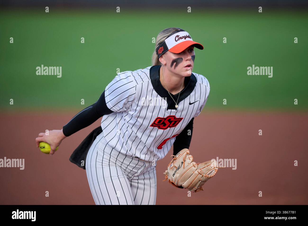Oklahoma State Cowgirls pitcher Ruby Meylan (66) during an NCAA ...