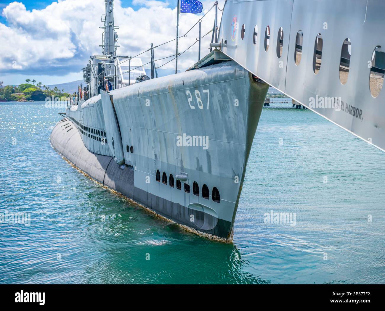 USS Bowfin submarine docked as a floating museum in Pearl Harbor ...