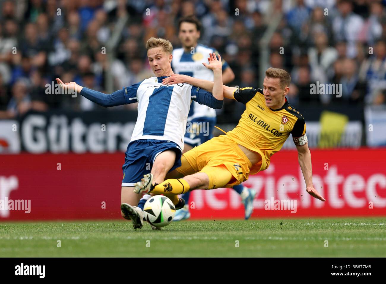 Bielefeld, Germany. 03rd May, 2025. Soccer: 3rd division, Arminia Bielefeld - Dynamo Dresden ...