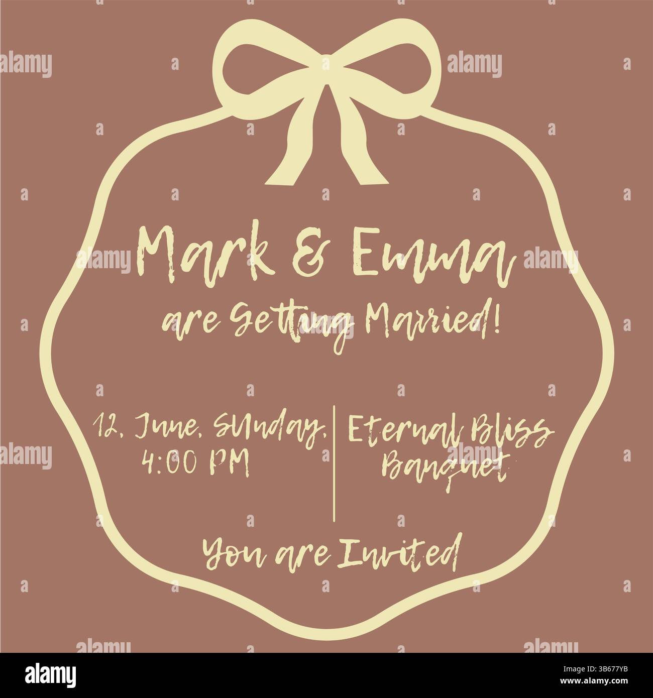 Elegant Wedding Invitation Card – Mark & Emma’s Marriage Announcement ...
