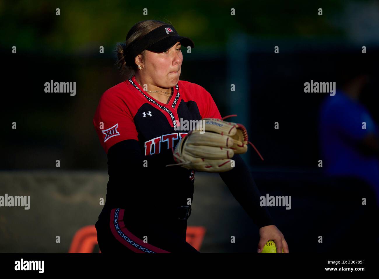 Utah Utes pitcher Hailey Maestretti (30) warms up in the bullpen during ...