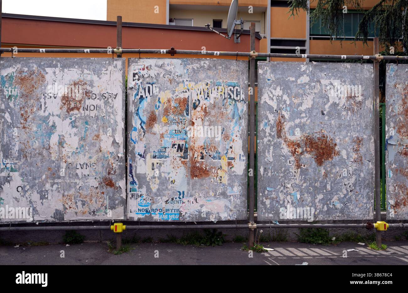 Milan, Italy. 03rd May, 2025. Milan, Electoral board without posters ...