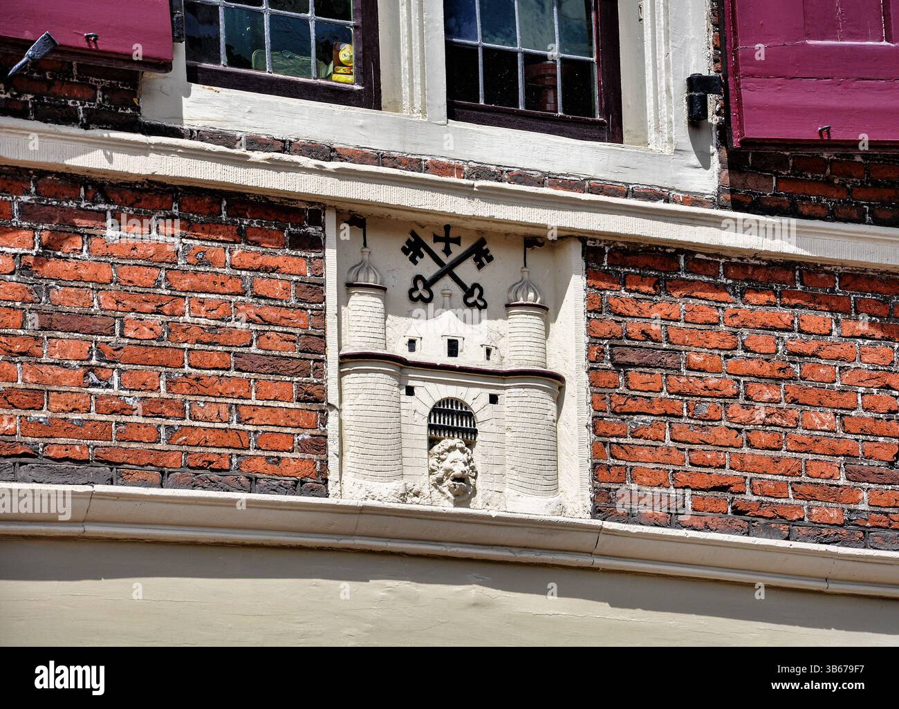 Timeless Heritage: Amsterdam's Historic Facade with Crest Relief Stock ...
