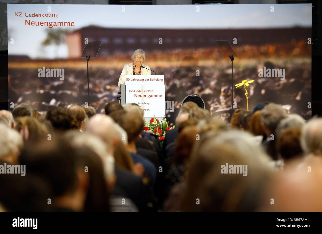 Hamburg, Germany. 03rd May, 2025. Survivor Helga Melmed, who now lives ...