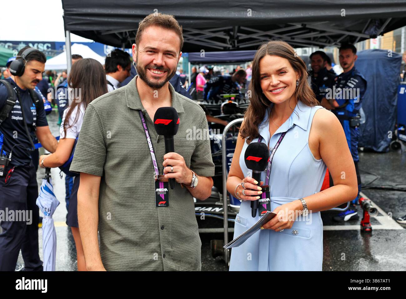 Miami, USA. 03rd May, 2025. (L to R): Chris Medland (GBR) F1 Presenter ...