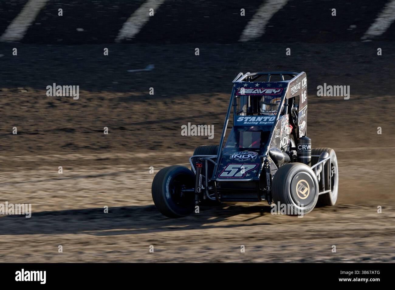 KOKOMO, IN - APRIL 27: Logan Seavey (57) Abacus Racing makes a lap in ...