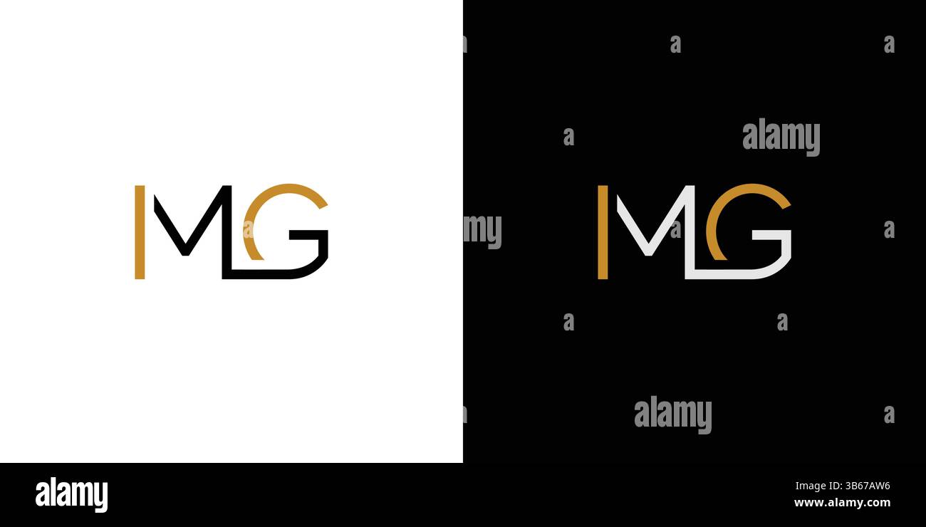 MG logo design is sophisticated and modern with black and gold accents ...