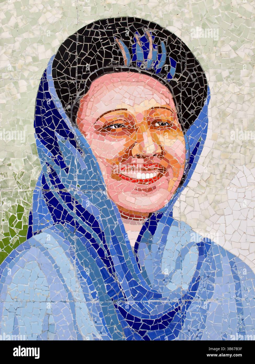 Mosaic mural of Begum Khaleda Zia on the campus of Jahangirnagar ...