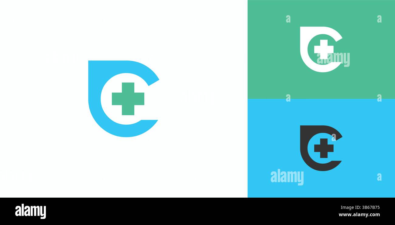 Modern and simple letter C combination health logo design Stock Vector ...