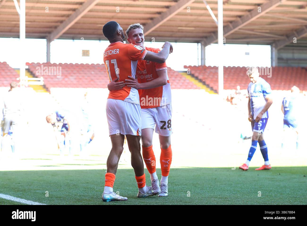 Blackpool, UK. 03rd May, 2025. Ryan Finnigan of Blackpool celebrates ...