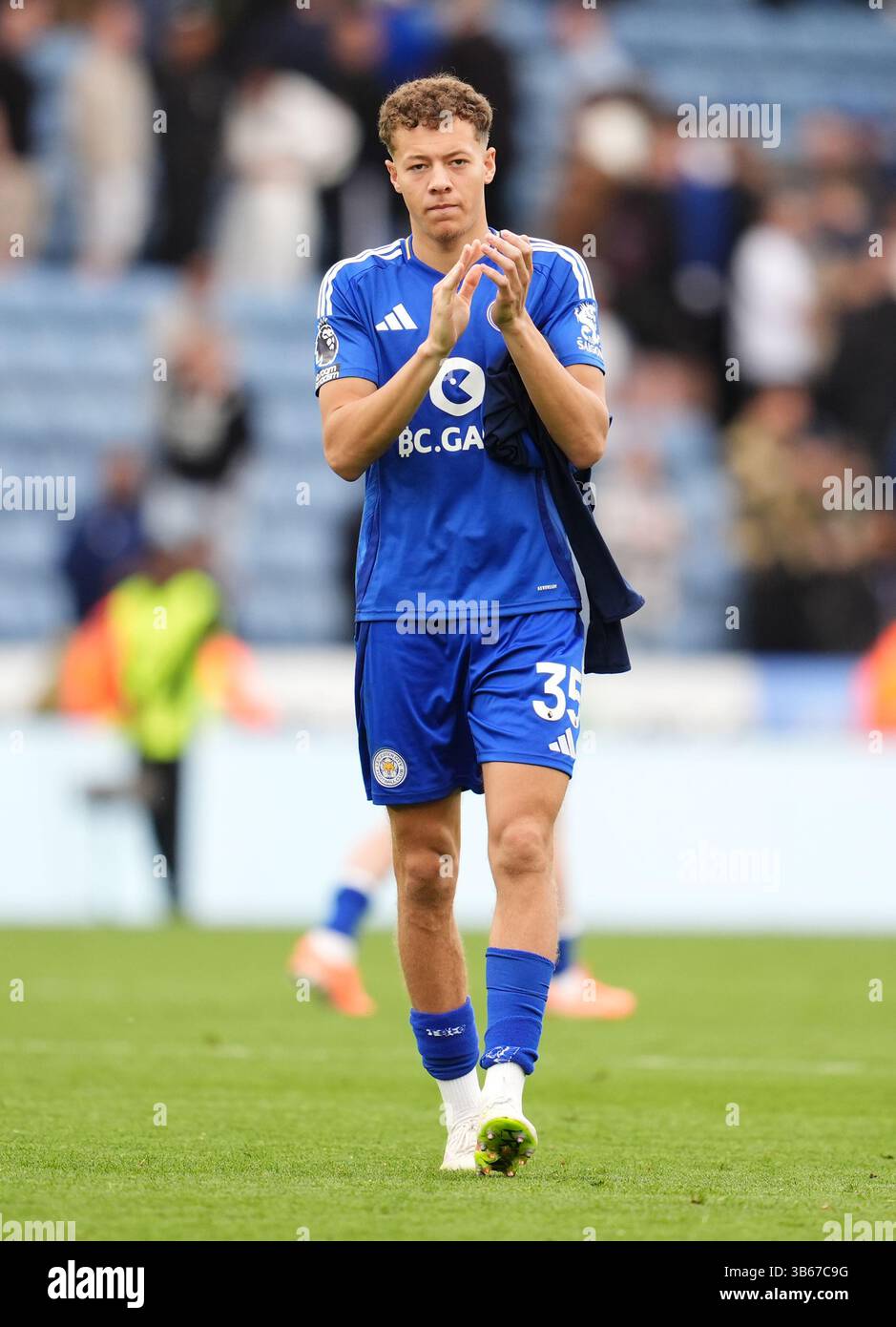 Leicester City's Kasey McAteer applauds the fans after the final ...
