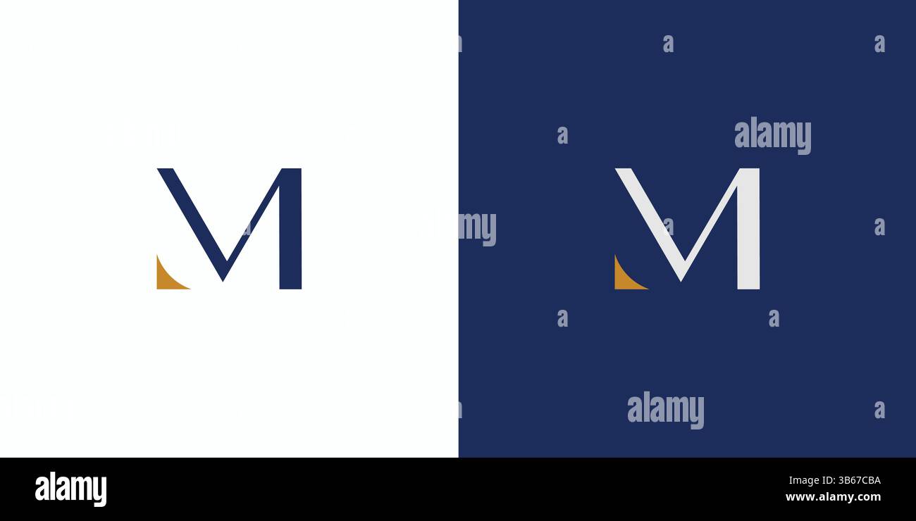 modern and unique letter M initials logo design Stock Vector Image ...