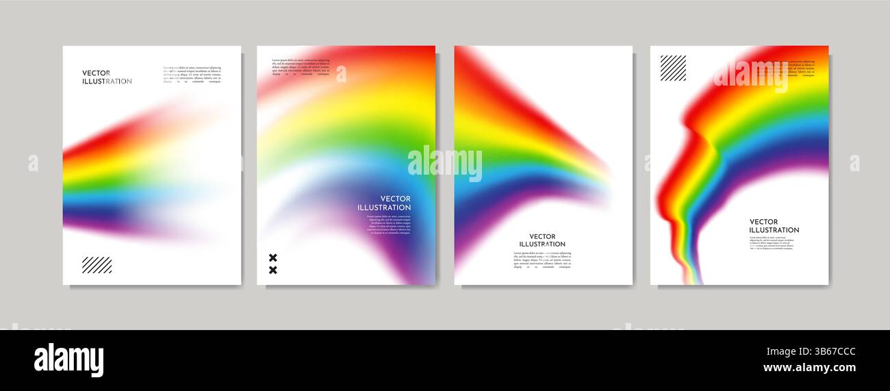 Vector illustration. Modern art graphic. Dynamic rainbow spectrum flow ...