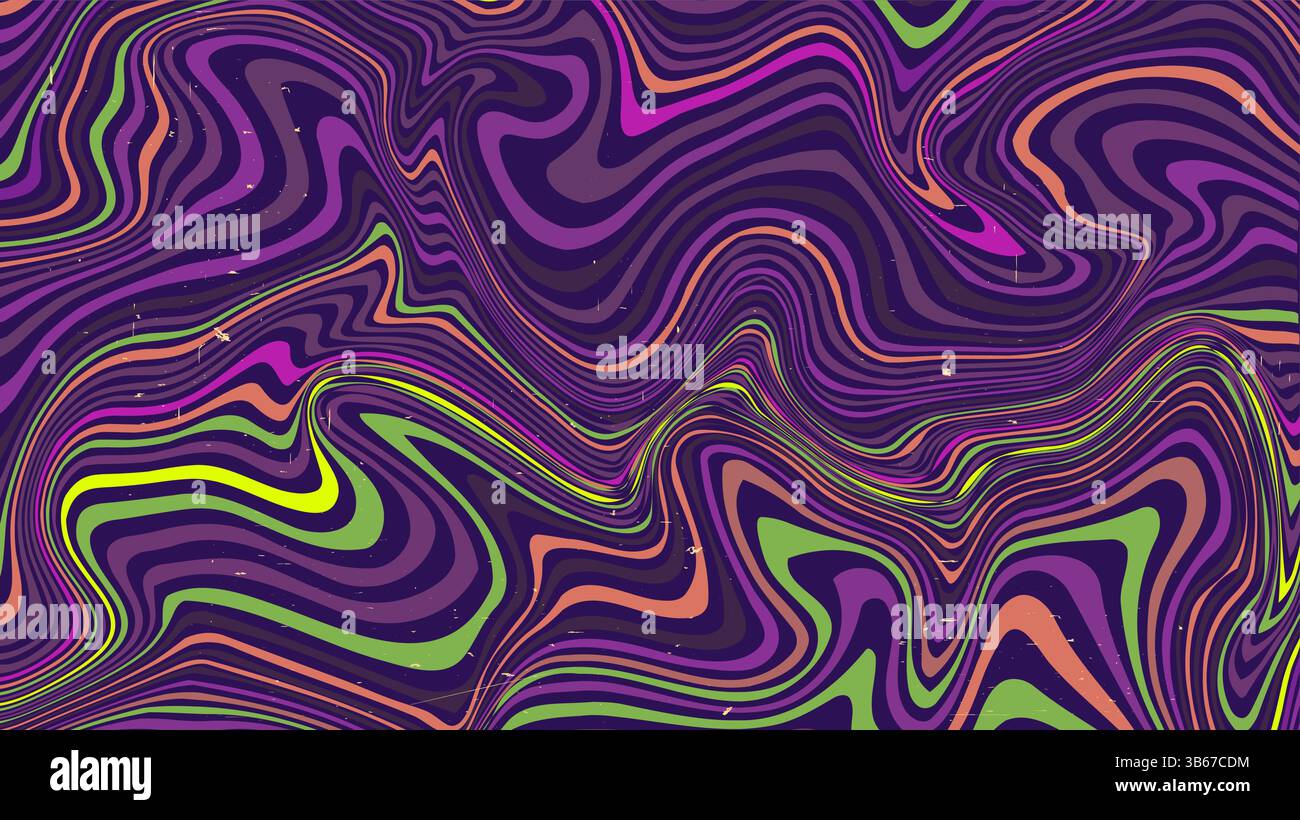 Vector illustration. Abstract colorful waves with psychedelic wavy ...