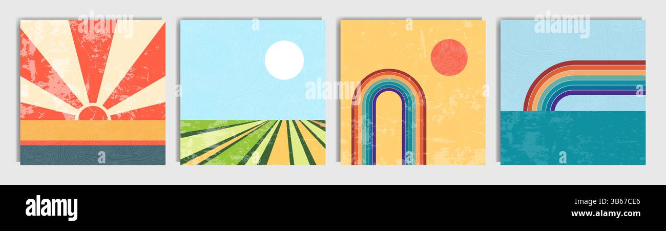 Vector illustration. Mid century modern graphic. 30s retro funky ...