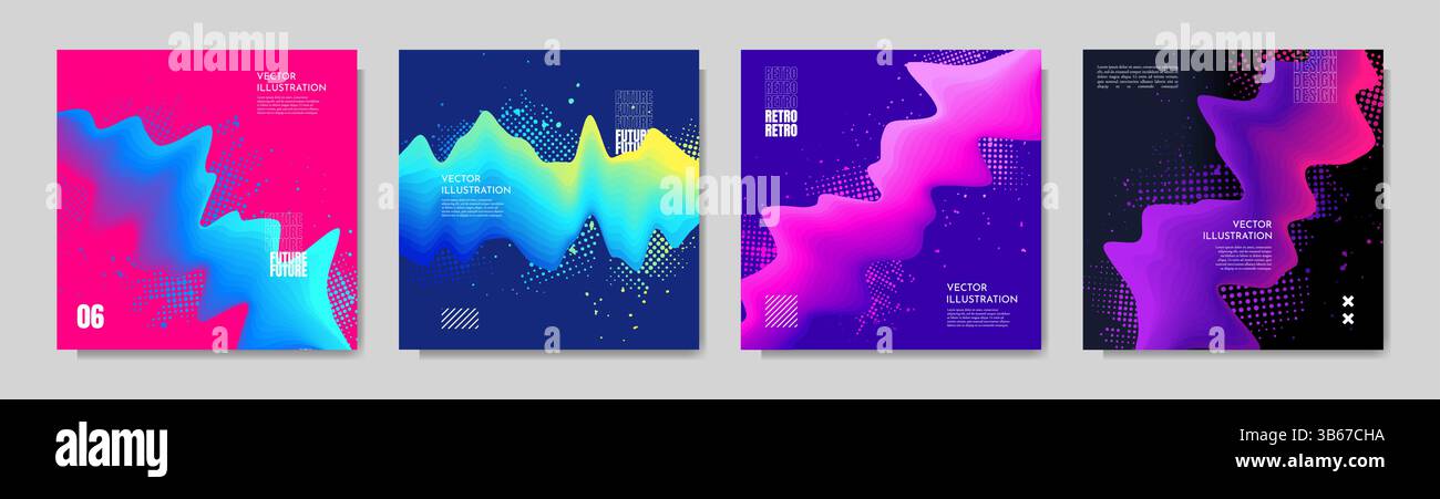 Vector illustration. Modern art graphic. Dynamic bright flow elements ...